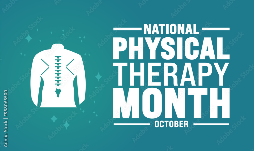 Physical therapy month is observed every year in October, background ...