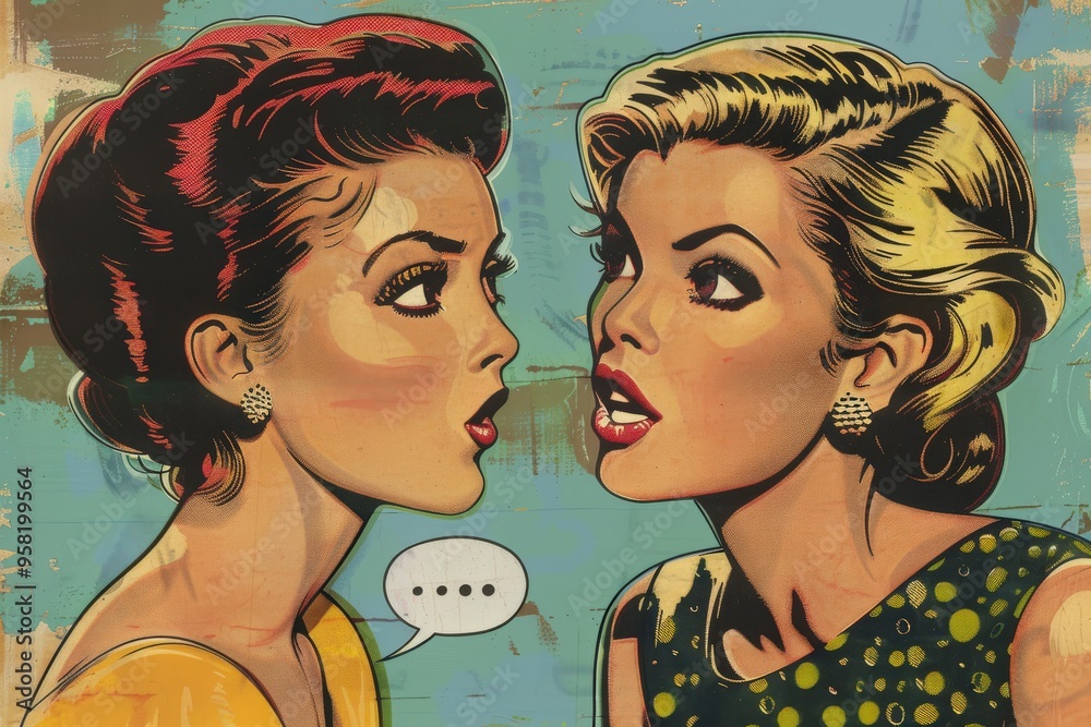Gossip in Pop Art Style: Women in Conversation with Thought Bubble ...