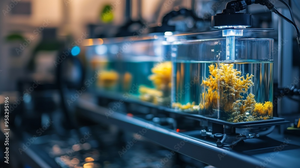 Fluid dynamics lab experiment with a high-tech water gauge, showing ...