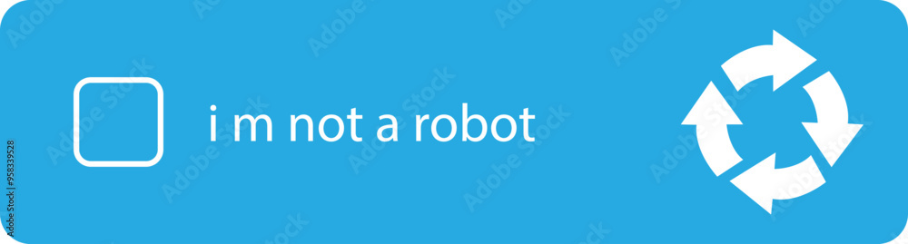 I m not a robot checkbox icon in Blue flat style. Concept technology human check verification ...