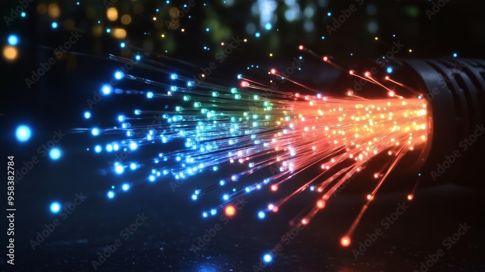 High-Speed Fiber Optic Cable Technology Background Representing Fast ...