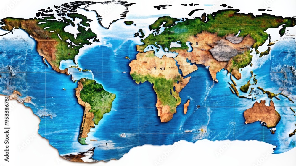 world map showing all continents, countries, and oceans, , world map ...