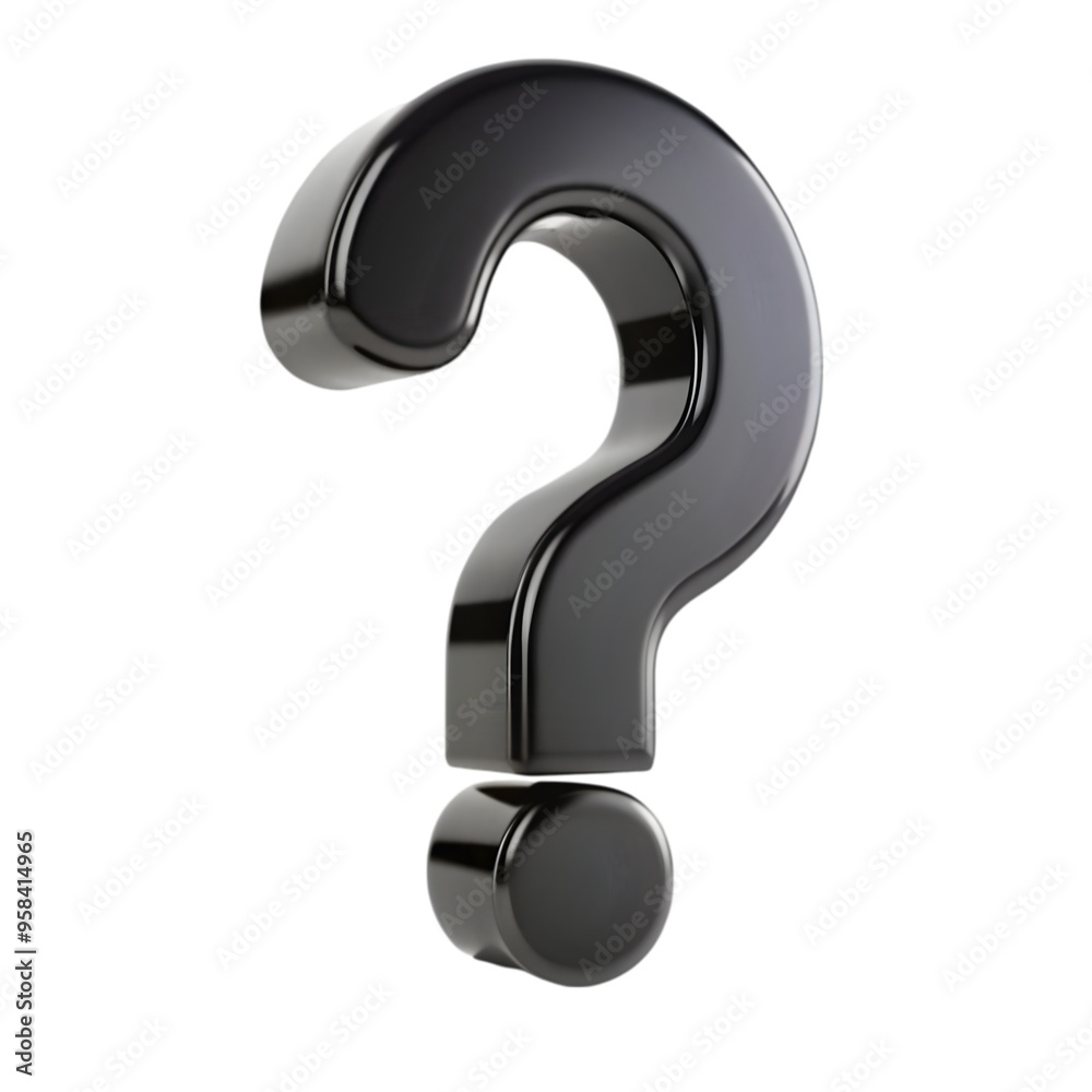 question mark sign black color isolated on transparent background Stock ...