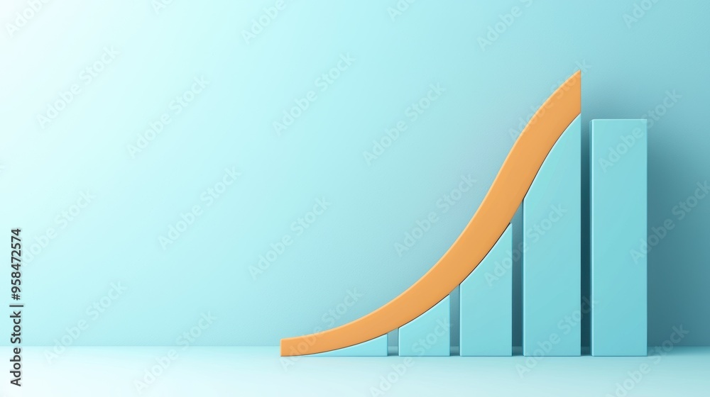 Rising normal distribution curve with bar chart Minimalistic ...