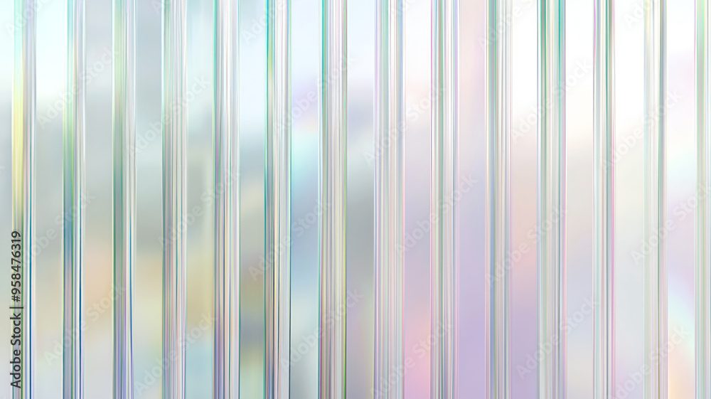 Reeded acryl plastic panel with iridescent holographic effect and ...