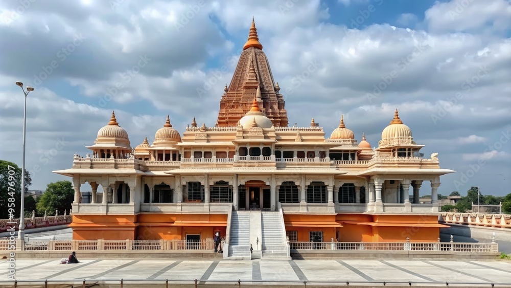 Gorgeous picture of the recently built Shri Ram Mandir in Ayodhya ...