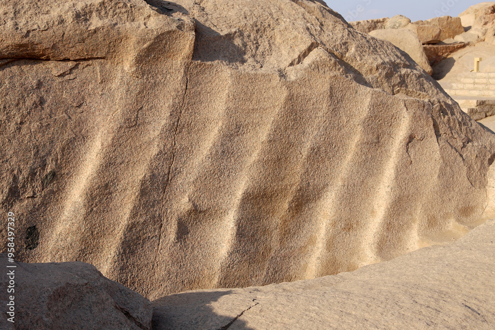 Details of the unfinished obelisk at granite quarries of Aswan ...