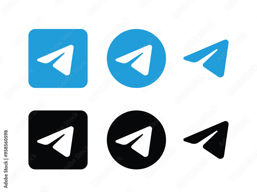Telegram logo. Telegram icon, social media logo collection. Vector ...