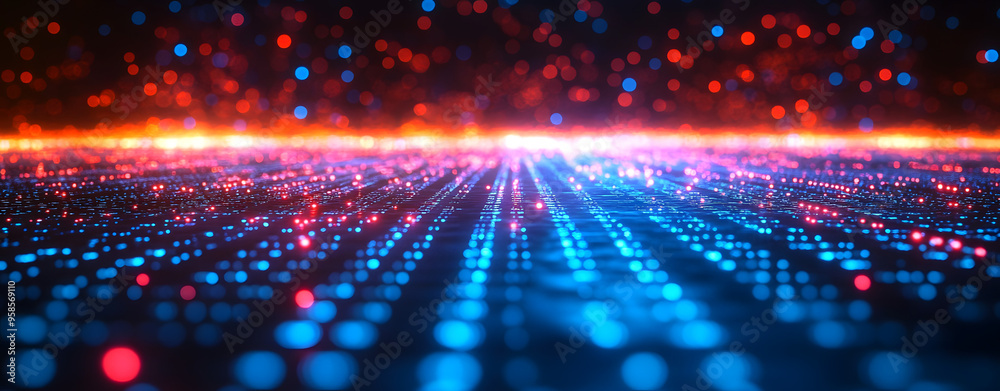 “Digital Background with a Binary Code Motif Featuring Futuristic ...