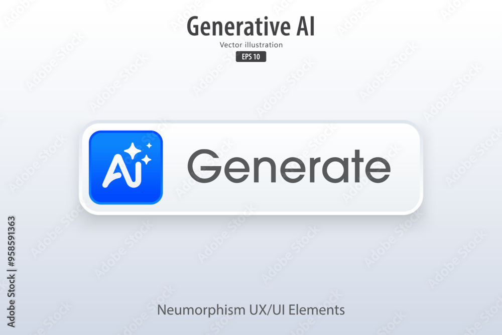 Generate AI button. Enter command prompt to generate ideas. 3D modern ...