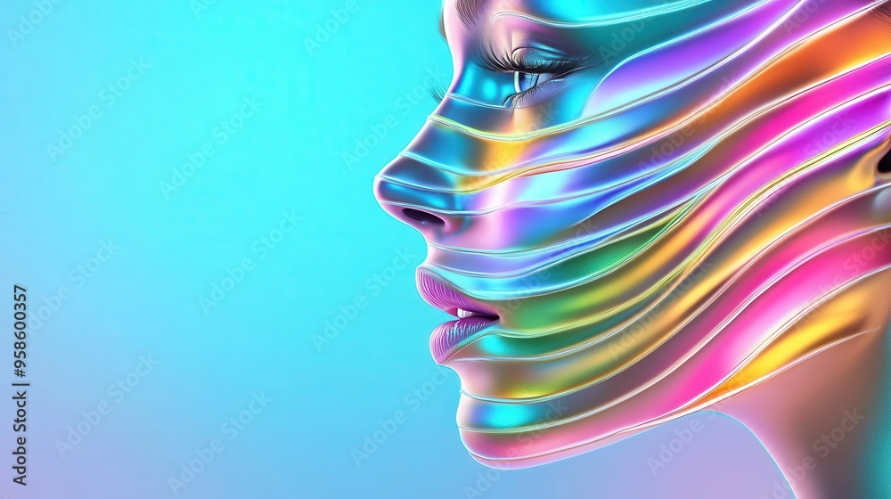 Skin evolution timeline depicted with holographic layers, each ...