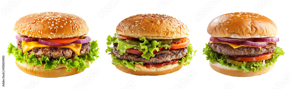 Fresh tasty beef burger, juicy fresh classic beef burger isolated on ...