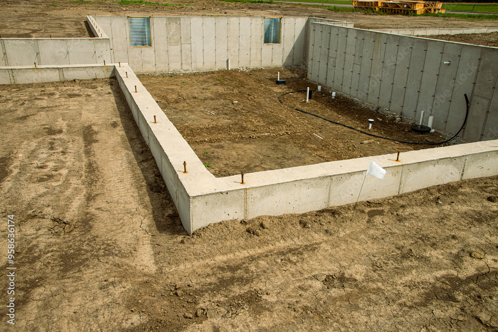Concrete footings and basement in place, ready for next phase of ...