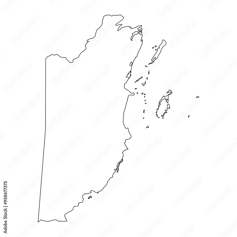 Belize map outline isolated on transparent background. Stock ...