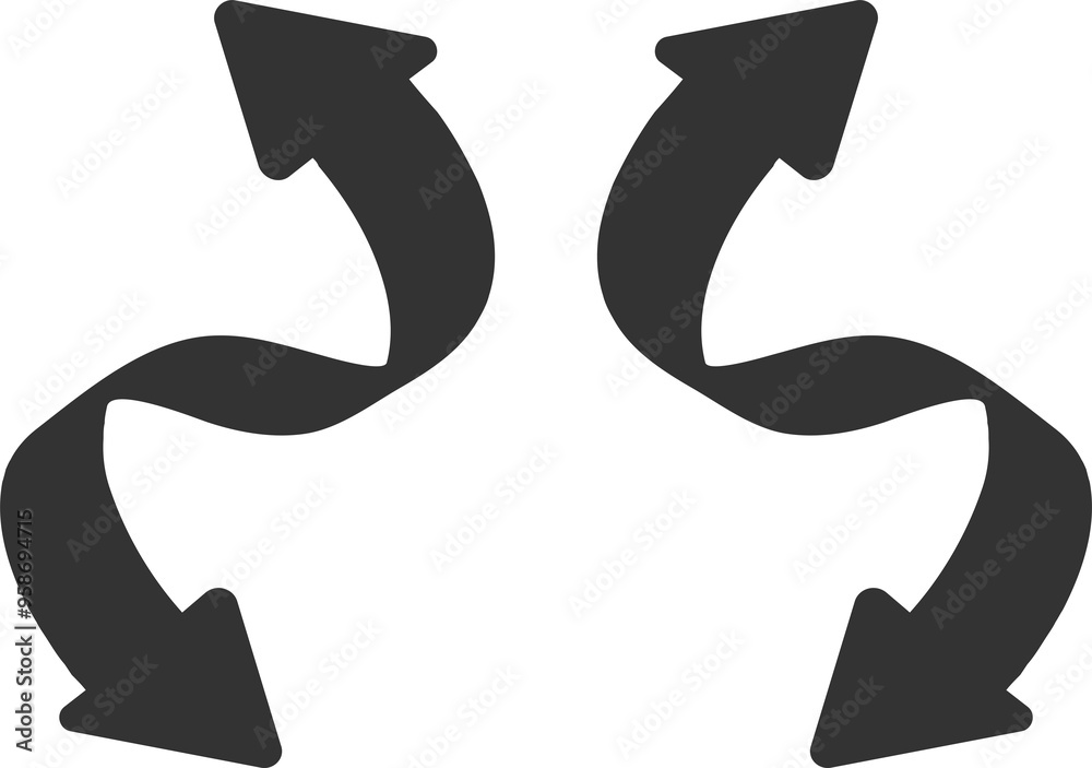 Snake Shape Arrow Designs - High-Resolution Vector Curved Arrow Icons ...