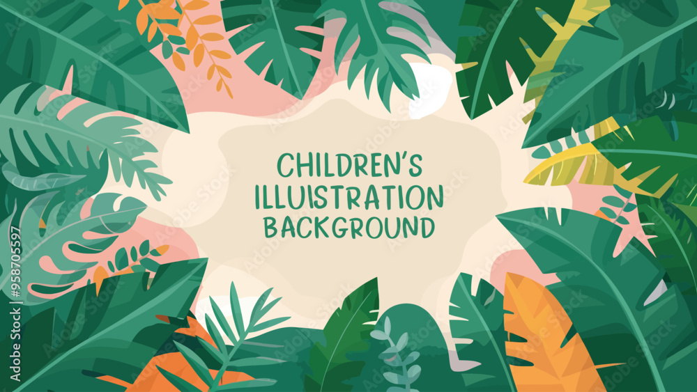 2d vector illustration ,children , background , frame , kids fun , art ...