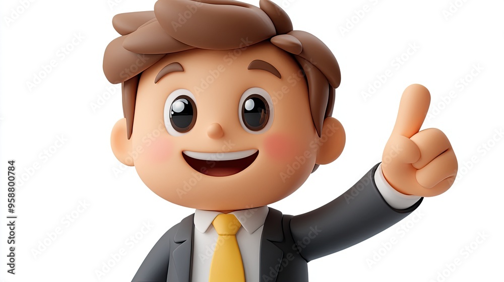 funny cartoon character spiral han points forwar pointing finger shows ...