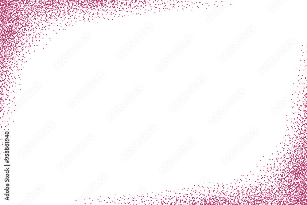 Pink glitter particles border frame, Party decoration design elements ...