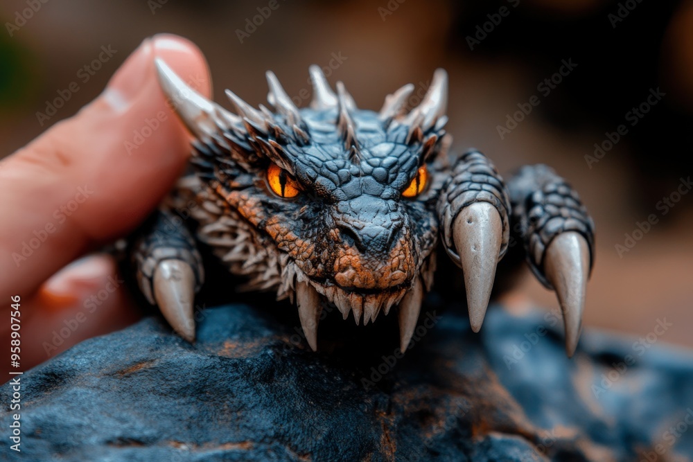Dragon claws, razor-sharp, tearing through stone showcase the immense ...