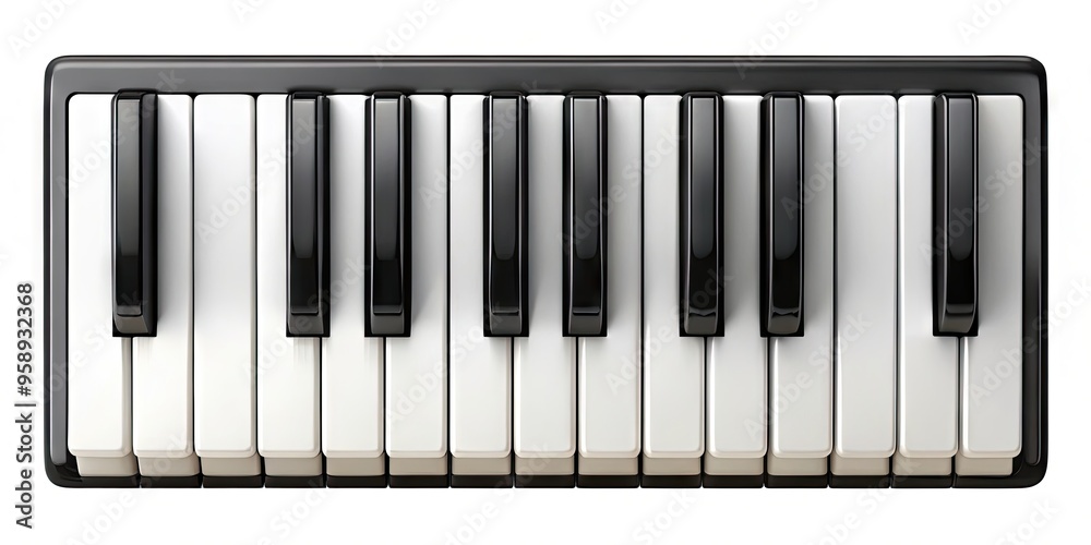 Isolated Image Of A Black And White Piano Keyboard With Rounded Corners ...