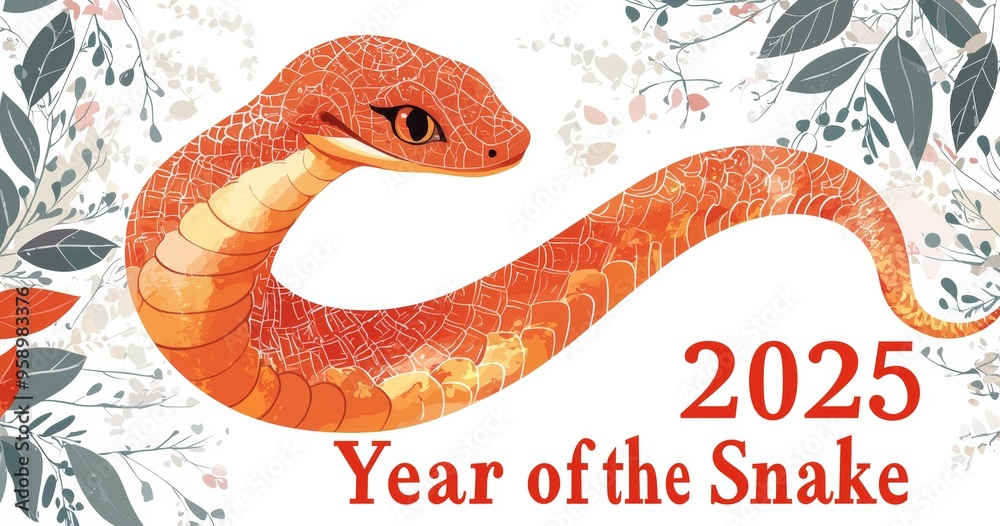 2025 Chinese New Year greetings with snake clip art. Year of the snake ...