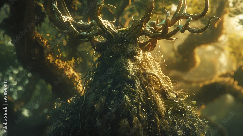 Myth of the Cernunnos the horned god of the forest ancient Celtic ...
