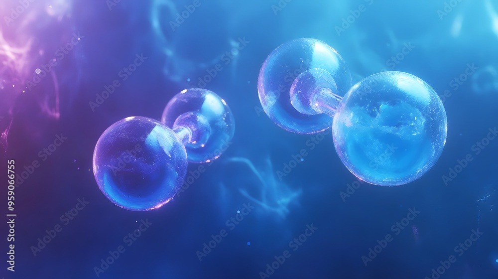 Oxygen Molecule: A pair of oxygen atoms forming an O2 molecule ...