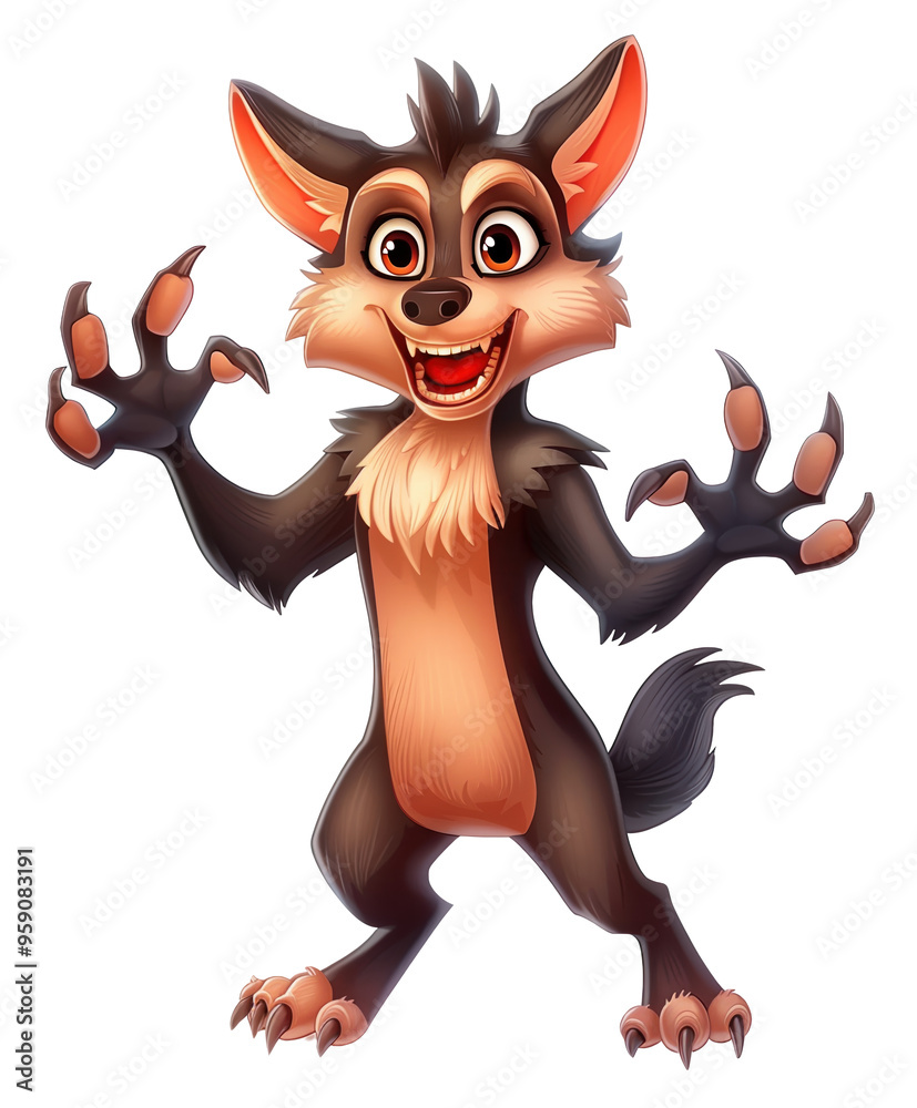 Cartoon werewolf isolated on white or transparent background, png ...