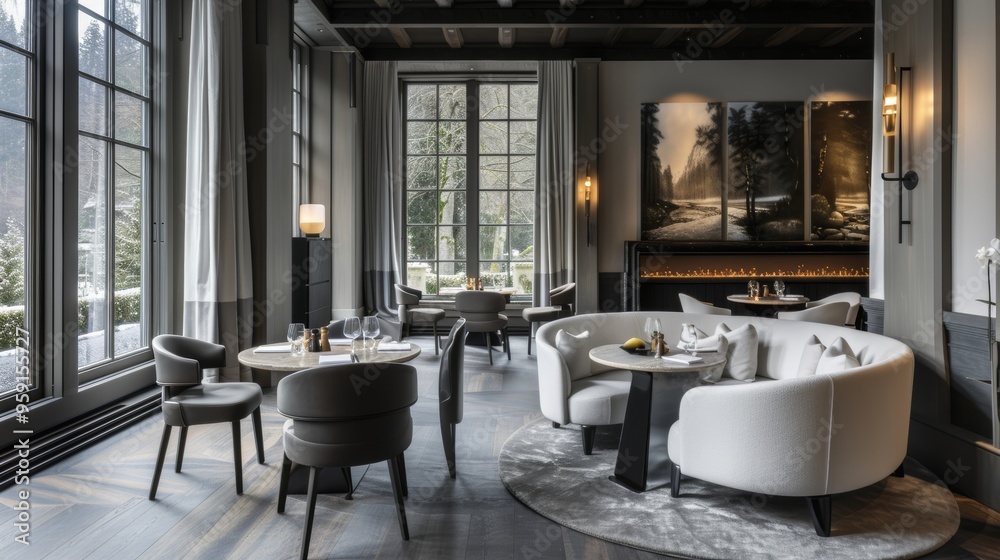 Exquisite table arrangement in a luxurious restaurant for an upscale ...