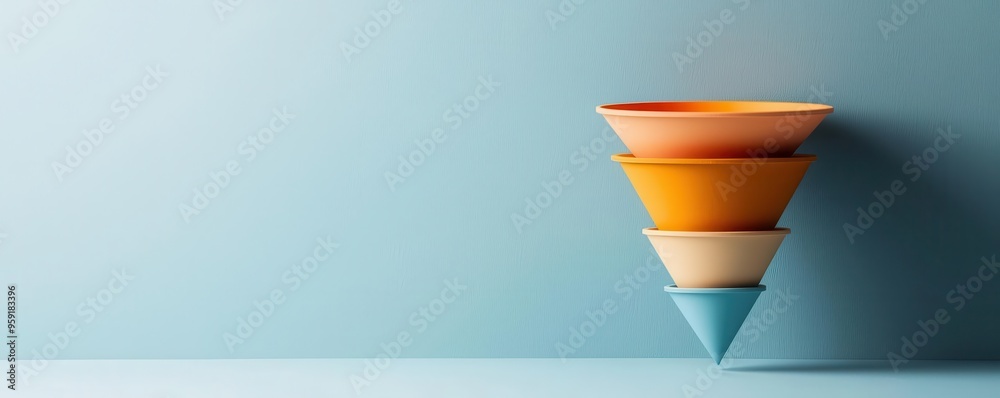 Dashboard displaying a funnel chart with stages of goal progression ...