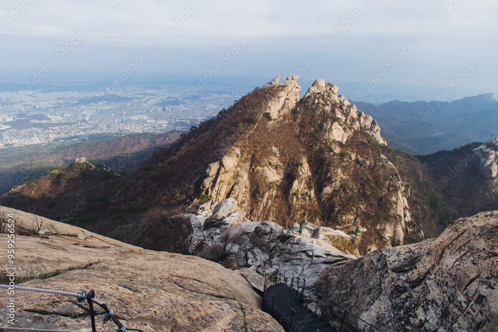Bukhansan National Park, Seoul, Gyeonggi-do, South Korea, spring ...
