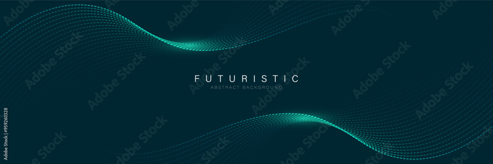 Futuristic abstract background with flowing particles wave. Shiny ...