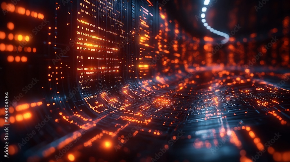 Quantum Computing Future Depicted Abstract Visuals Of Quantum Bits