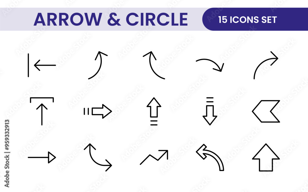 Dynamic Circle and Arrow Icon Set: A Versatile Collection for ...