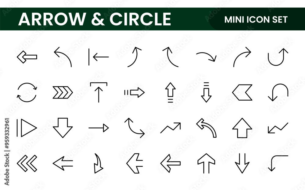 Dynamic Circle and Arrow Icon Set: A Versatile Collection for ...