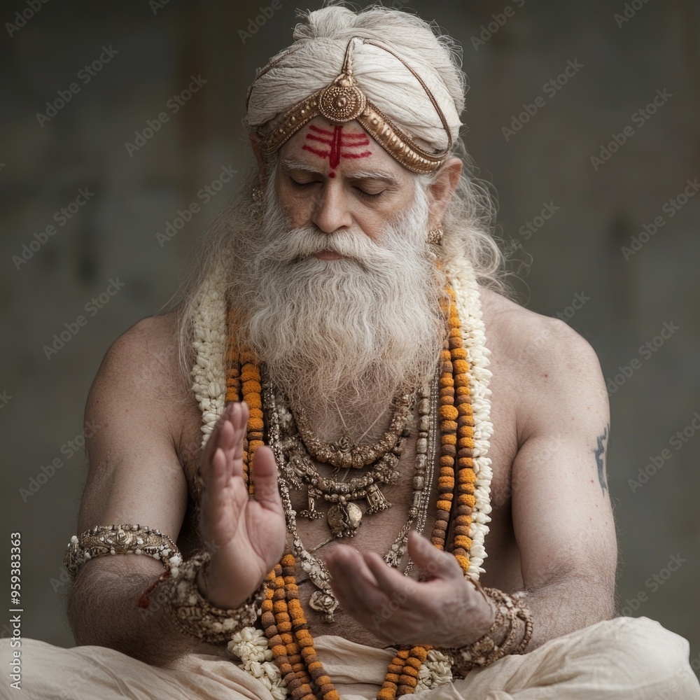 Divine creator: Portrait of Brahma, god of creation in Hinduism ...