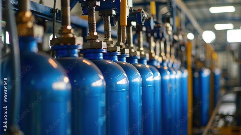 Ilustración de Stock Liquefied Oxygen Production in a Factory: Oxygen ...