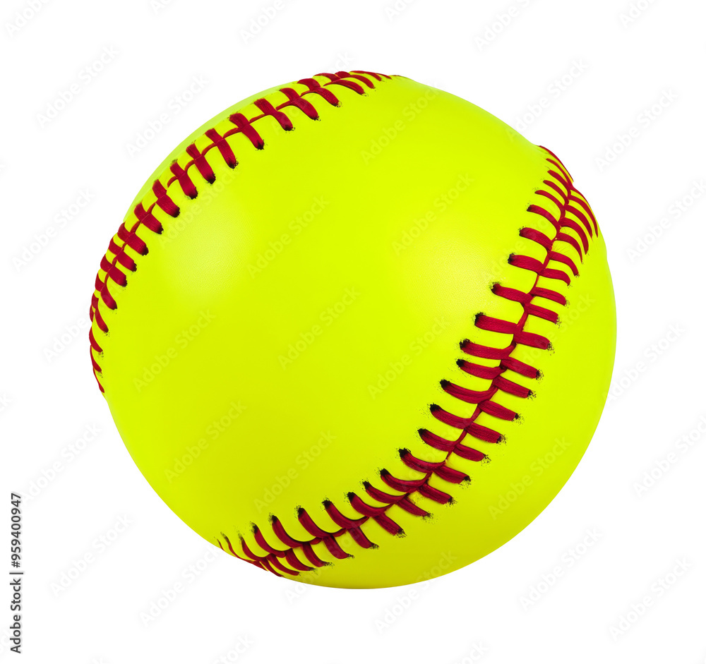 Yellow softball isolated on transparent background. PNG file. Stock ...