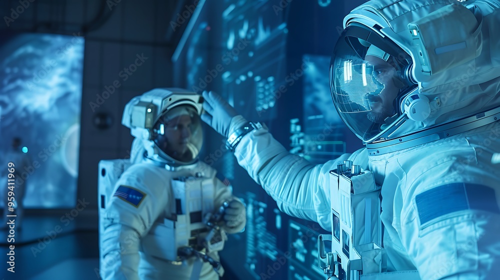 Holographic Projection Illustrating the Communication Between Astronauts and Mission Control ...
