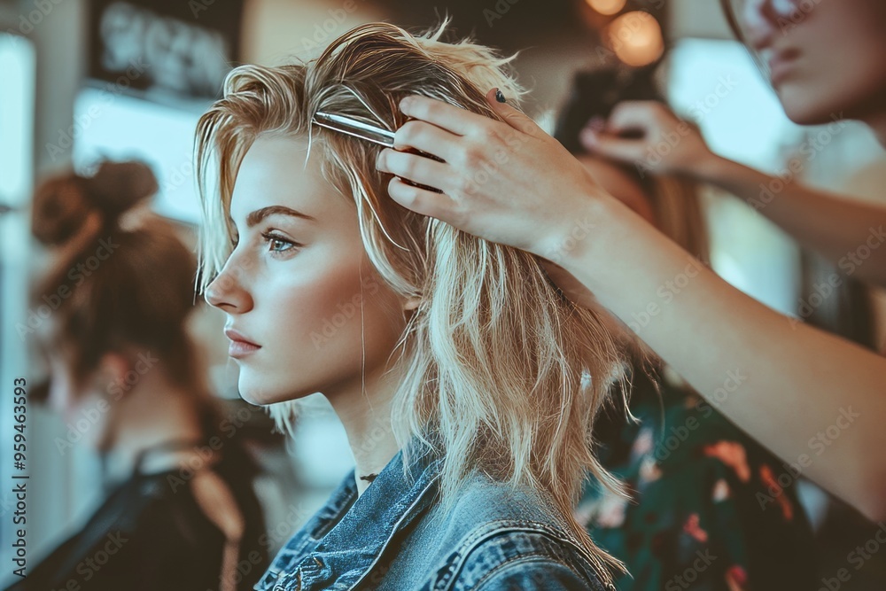 women getting their hair done in the salon, hairdo, hairstyle, hair ...