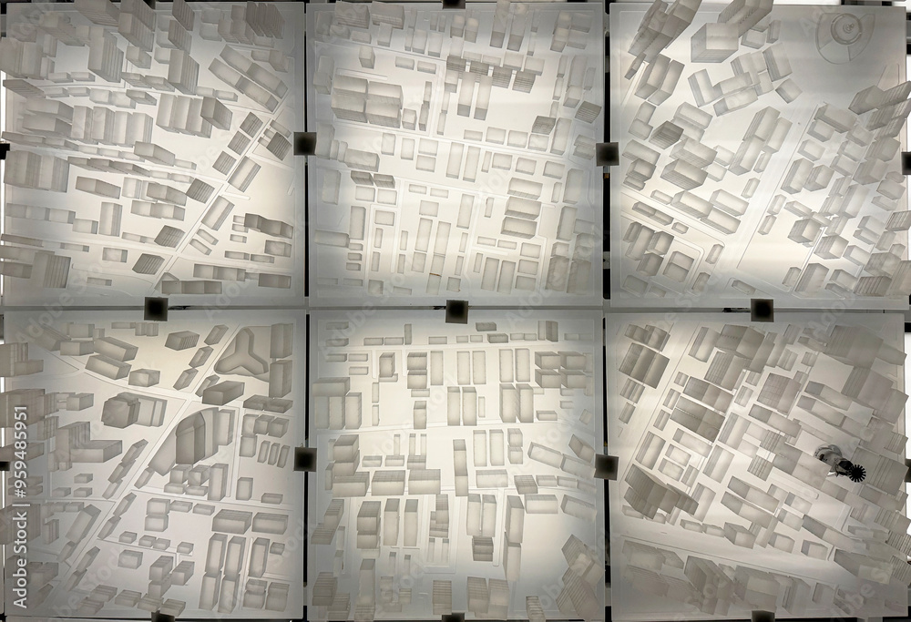 Series of 3d model architectural building skyscrapers mockup on white ...