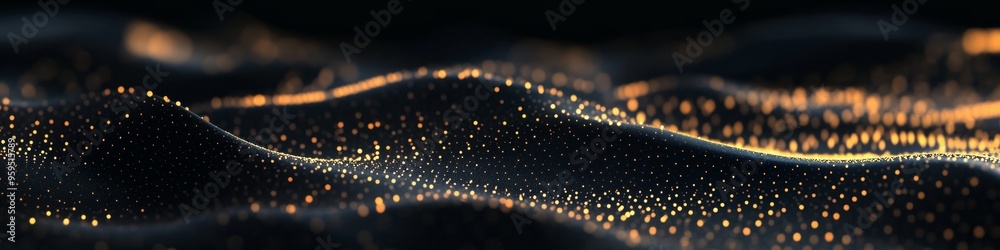 Elegant Abstract Black Waves with Golden Sparkles: Celebrating Cultural ...
