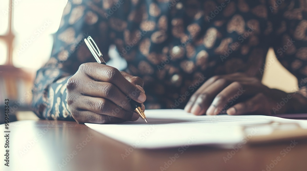 Inclusive Business Success: African American Client Signing Contract ...