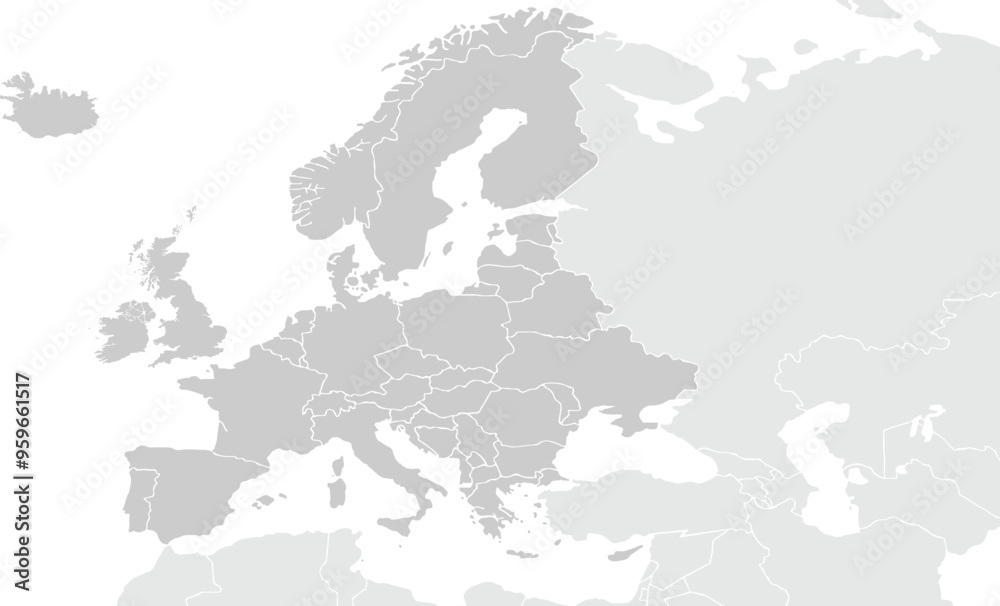 Map of Europe.for website layouts,background,education, precise ...