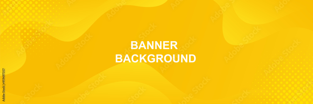 Bright yellow gradient fluid wave background with halftone, modern ...