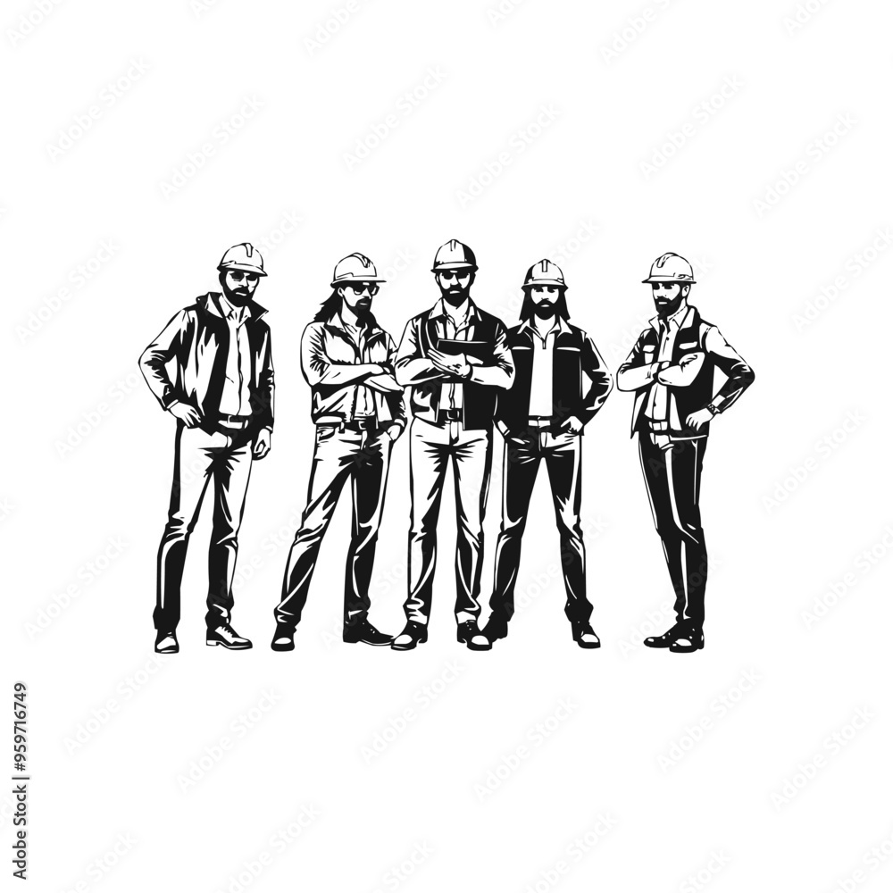 Engineers clipart vector collection, symbol, logos, icons isolated on ...