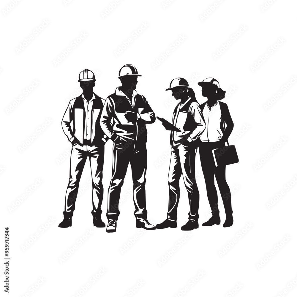 Engineers clipart vector collection, symbol, logos, icons isolated on ...