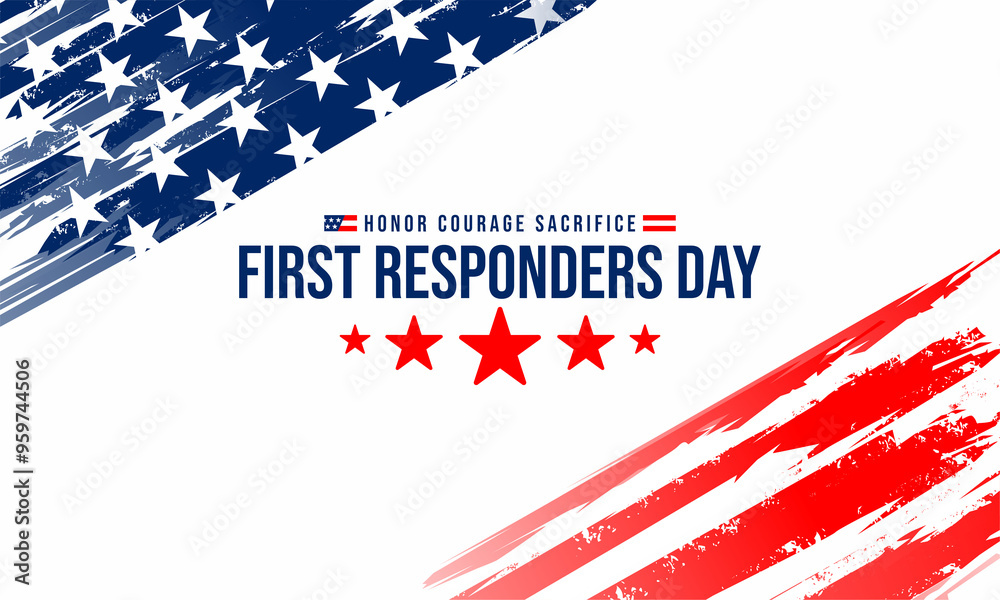 national first responders day greeting design with american flag ...