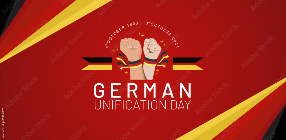 German unity day 3rd october 2024 red banner, greeting card, background ...