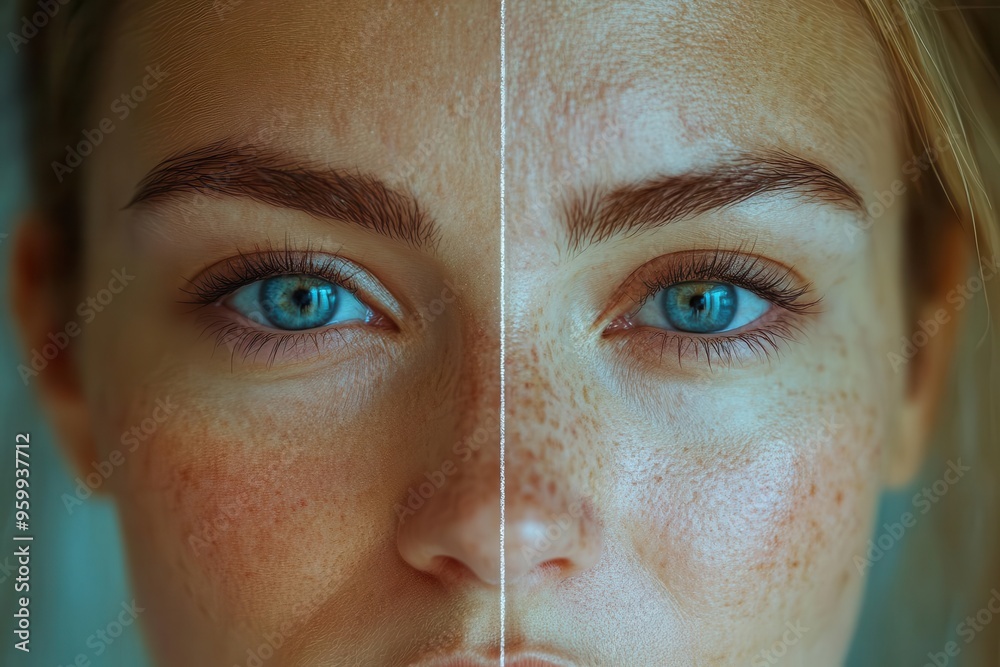 before and after comparison of forehead showing dramatic reduction in ...